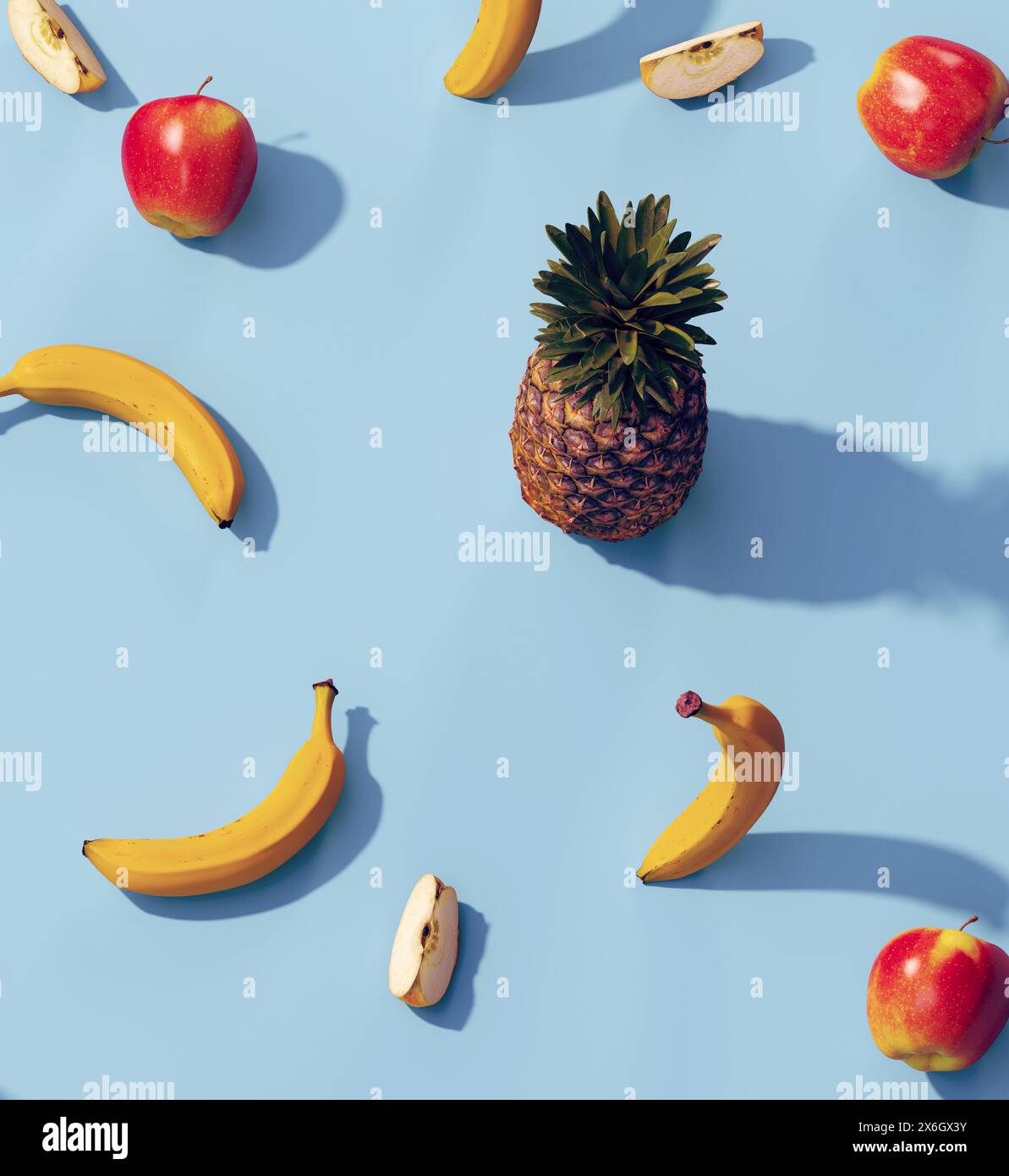 Fruits pattern 3d visualization illustration Stock Photo - Alamy