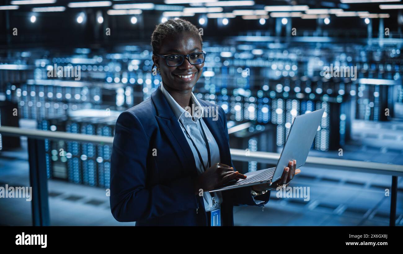 African american programmer standing laptop hi-res stock photography ...