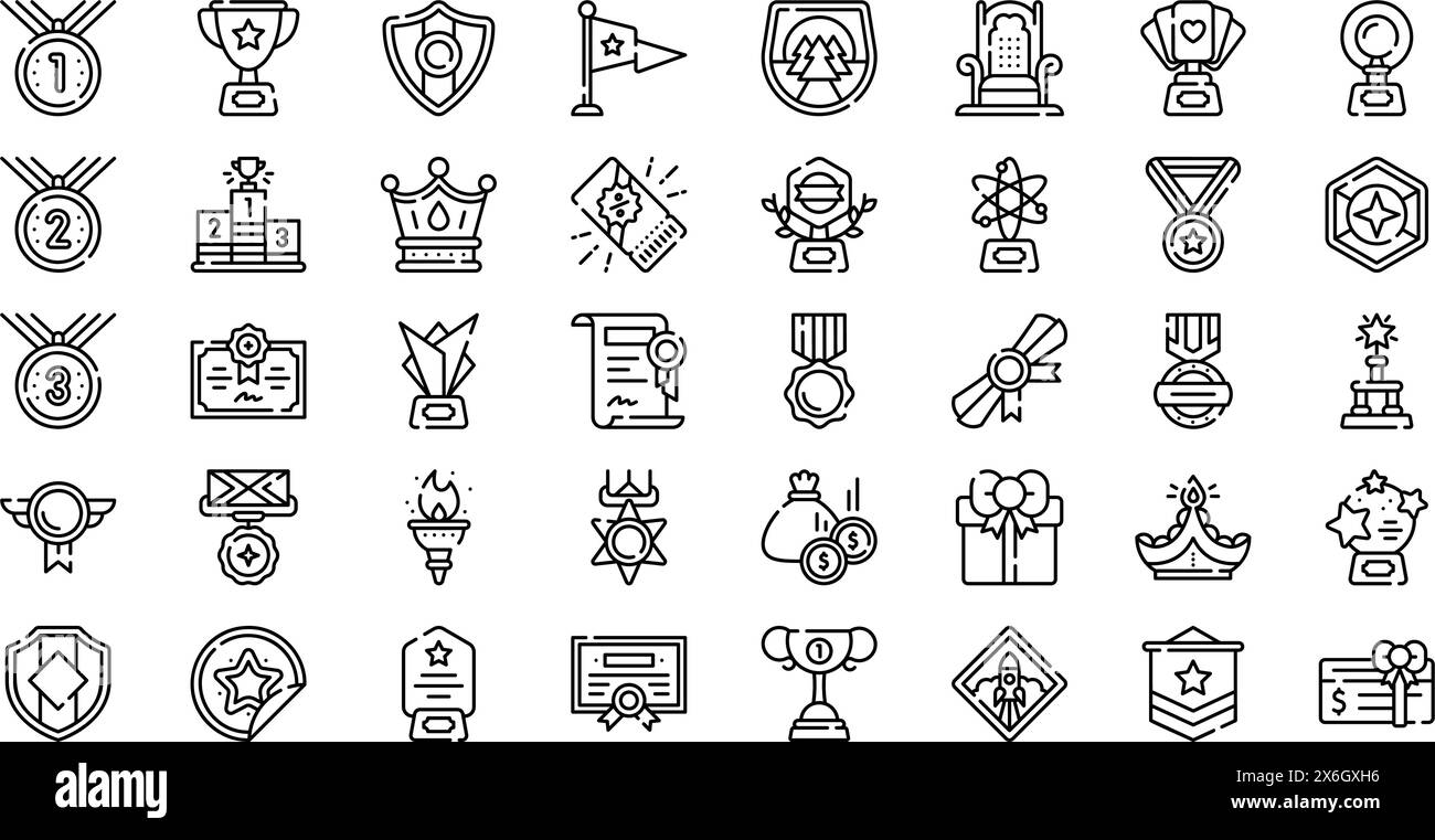 Rewards Icons collection is a vector illustration with editable stroke ...