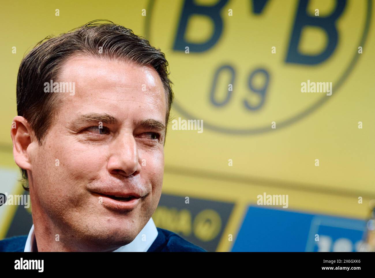 Dortmund, Germany. 15th May, 2024. Lars Ricken speaks at a Borussia ...
