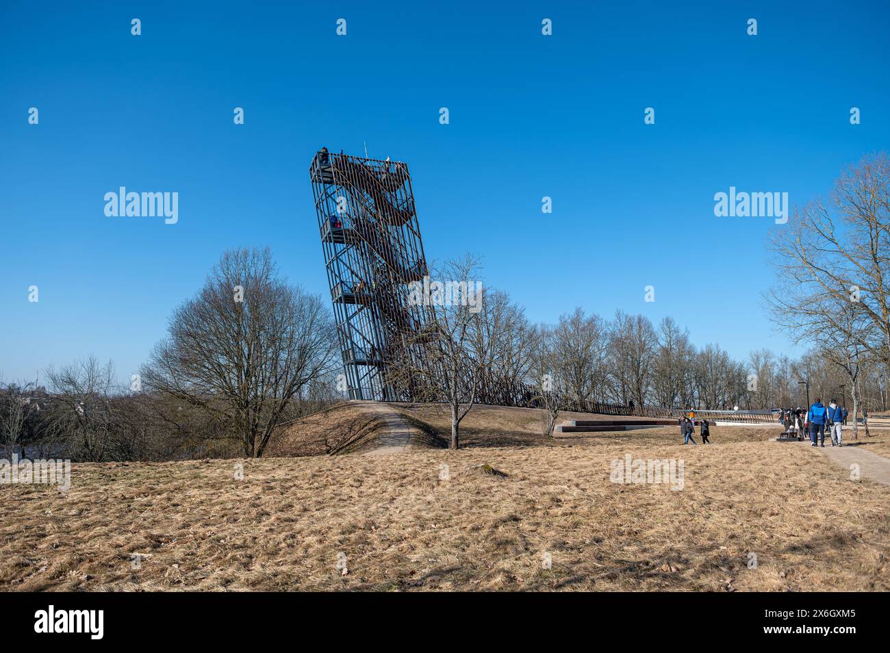 Kuldiga, Latvia - March 3, 2024: The new 25-meter-high inclined ...