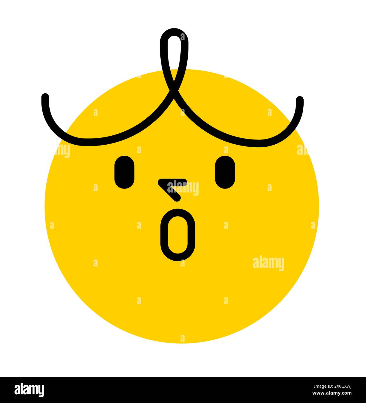 Round face expressing emotion. Amazed, surprised Stock Vector Image ...