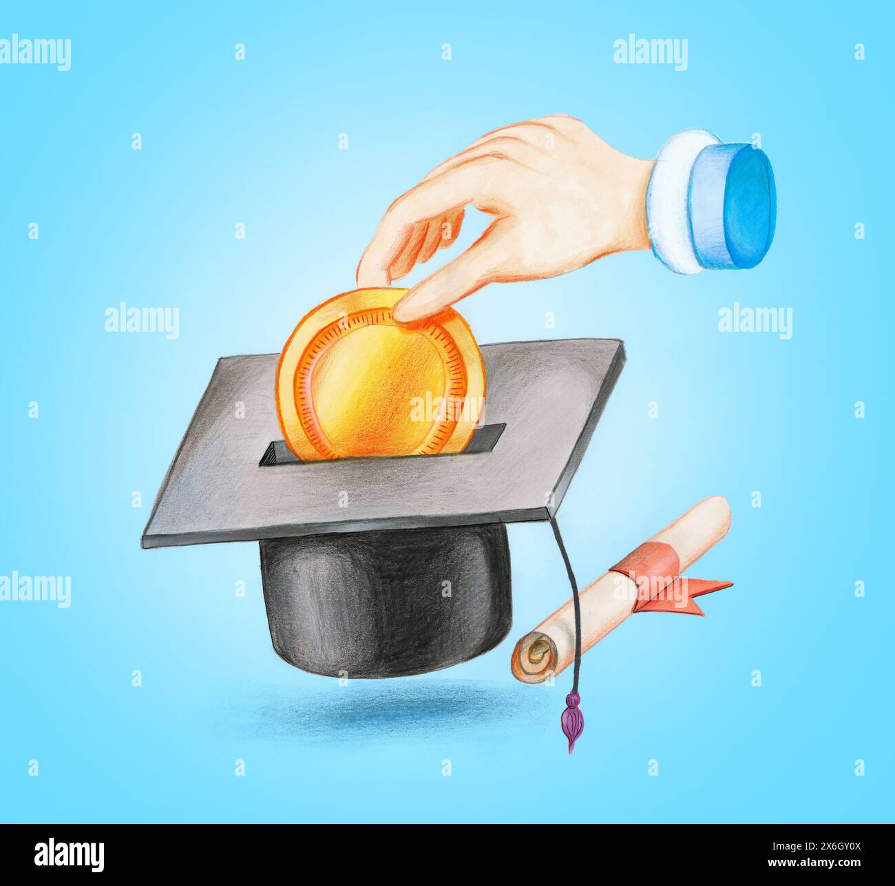 Invest in education illustration drawing Stock Photo - Alamy