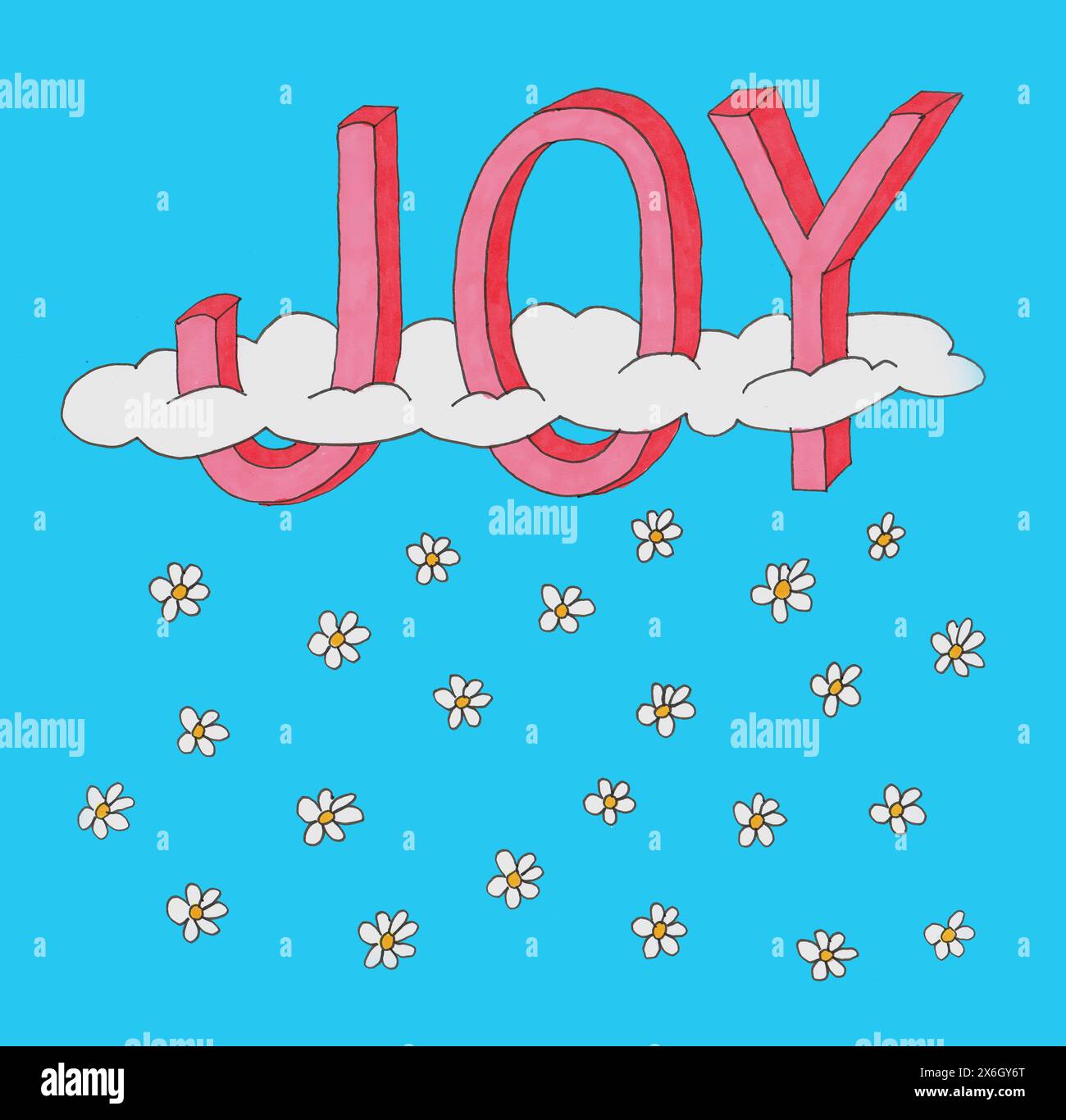 Joy conceptual artwork - handdrawn illustration Stock Photo - Alamy