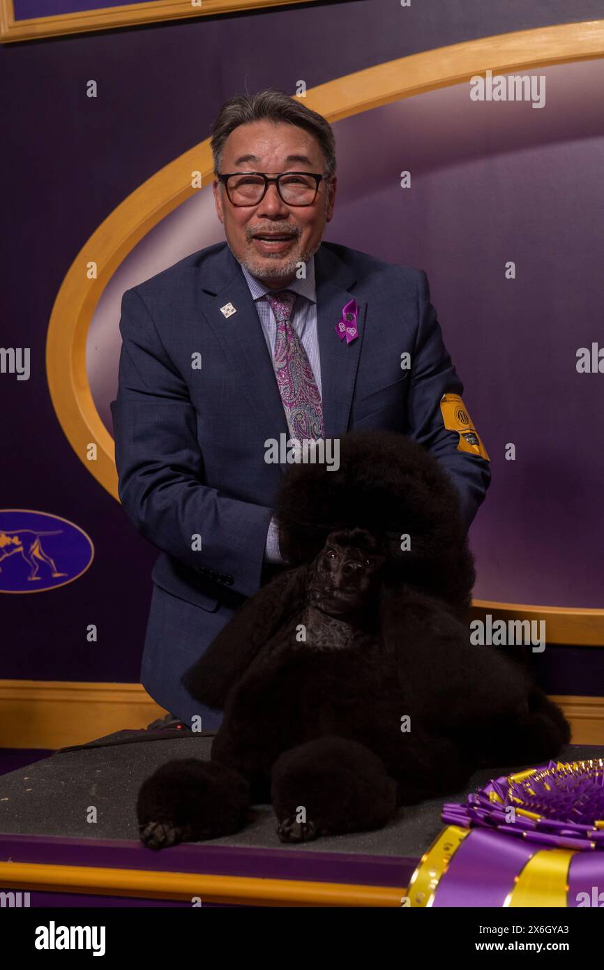 New York, United States. 14th May, 2024. Handler Kaz Hosaka with Surrey ...