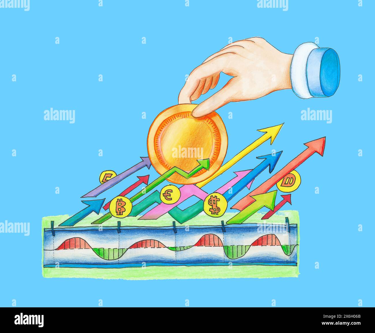 Stock markets graph investment illustration Stock Photo - Alamy