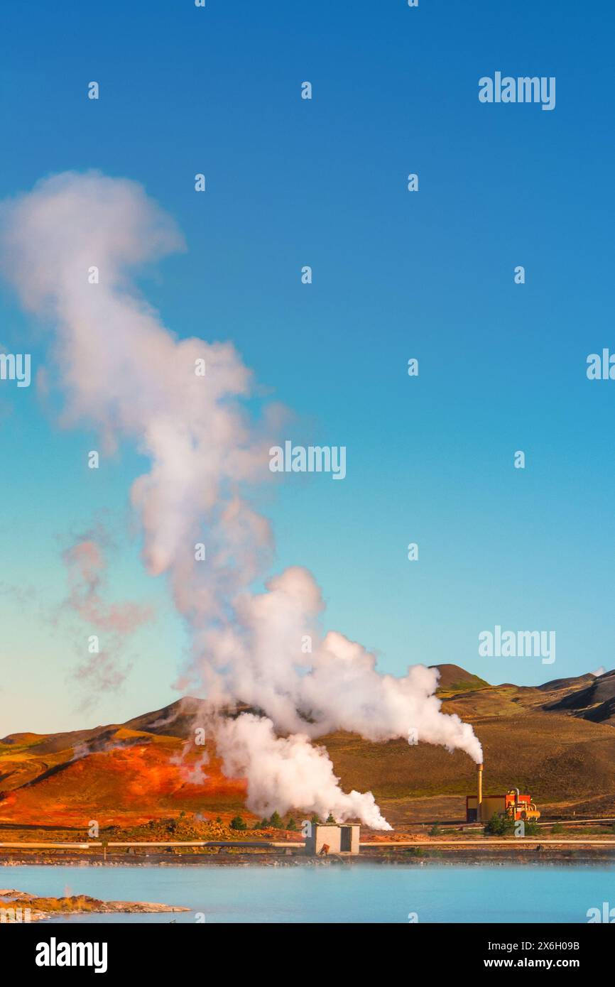 Cover page with geothermal active zones with power plants in Iceland ...