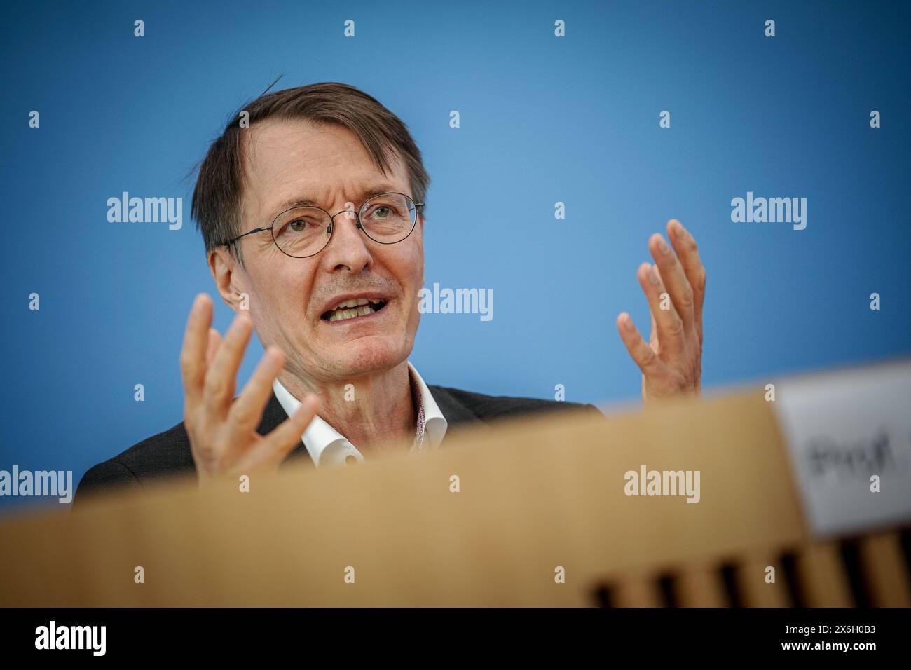 Berlin, Germany. 15th May, 2024. Karl Lauterbach (SPD), Federal Minister of Health, presents the ...