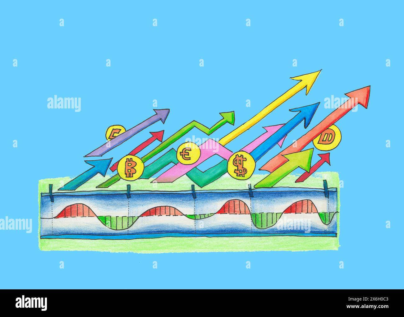 Stock markets graph investment illustration Stock Photo - Alamy