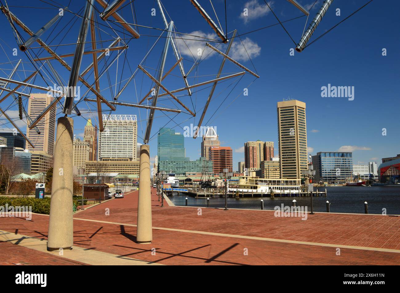 From the south side of Inner Harbor, the skyline of the Baltimore ...