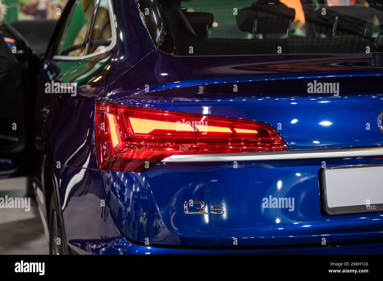 Riga, Latvia, April 19, 2024: LED rear lights and car design closeup of ...