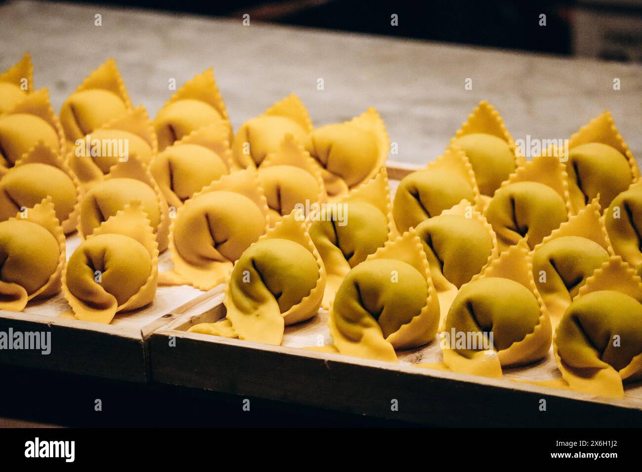 Italian cappellacci with ricotta and spinach Stock Photo - Alamy