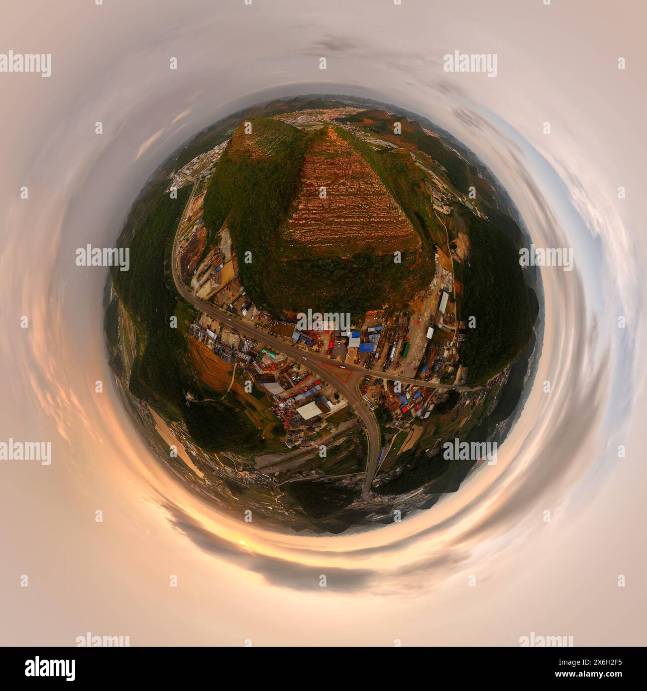 Anlong. 14th May, 2024. An aerial photo taken on May 14, 2024 shows a ...