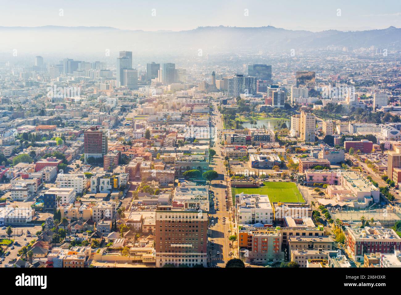 Los Angeles, California - April 12, 2024: Downtown Los Angeles from a ...