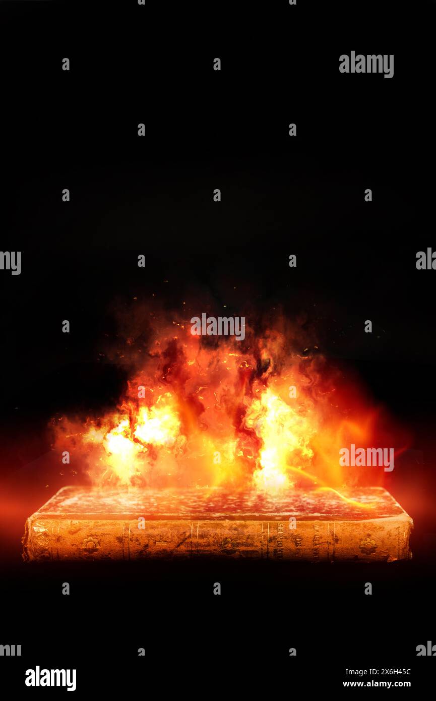 book on fire Stock Photo - Alamy