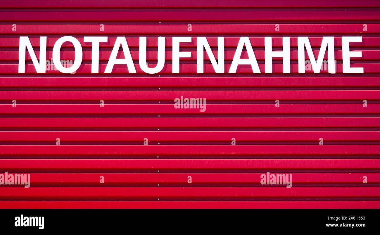 15 May 2024, Lower Saxony, Hanover: A sign stands at the emergency ...