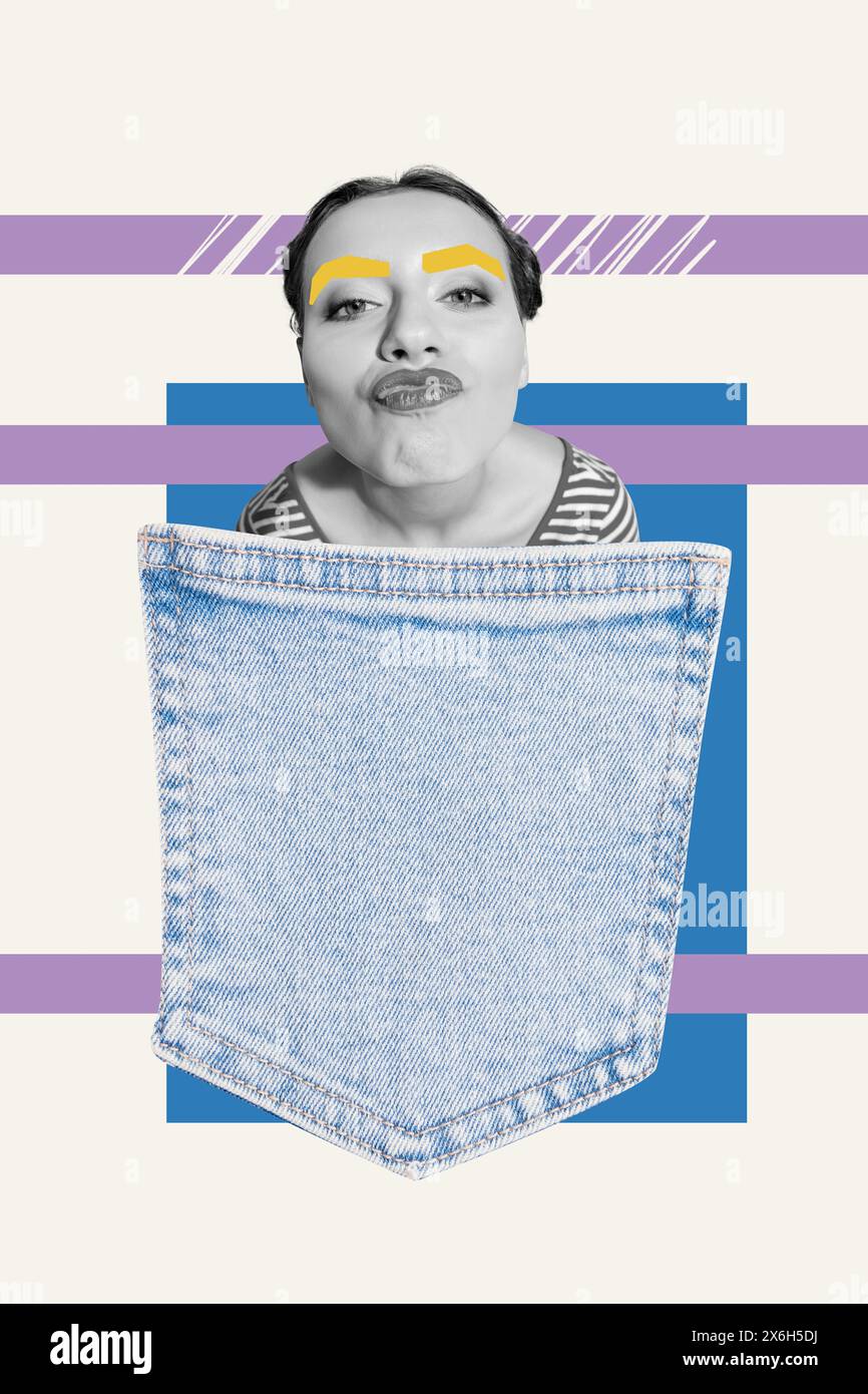 Trend artwork composite sketch photo collage of black white silhouette ...