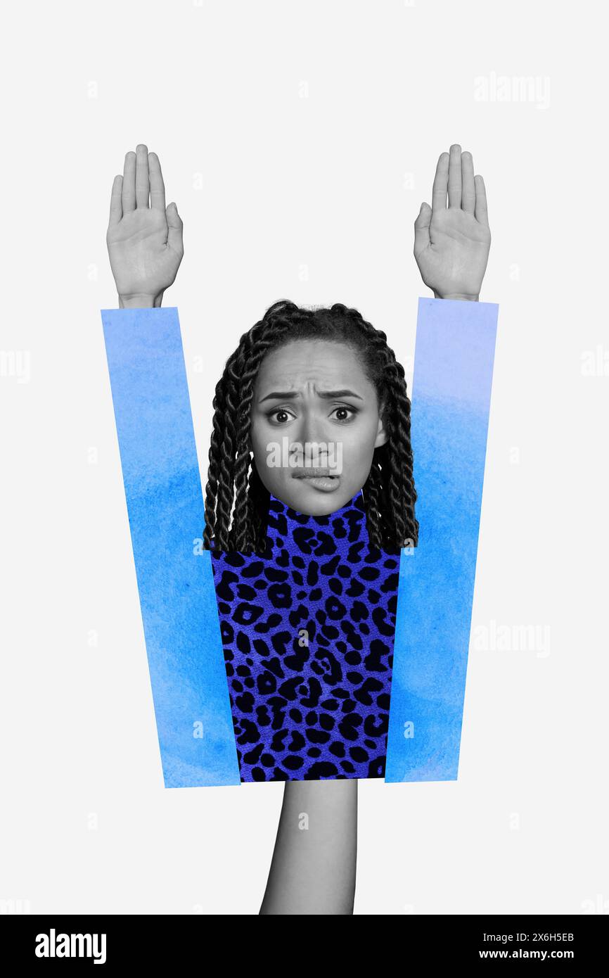 Trend artwork composite sketch image photo collage of shocked confused ...