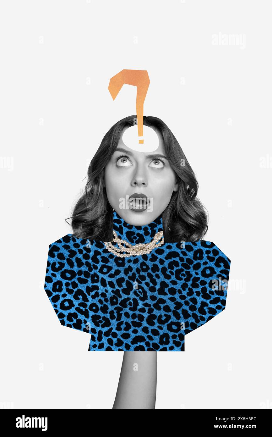 Trend artwork composite sketch image 3D photo collage of shocked ...