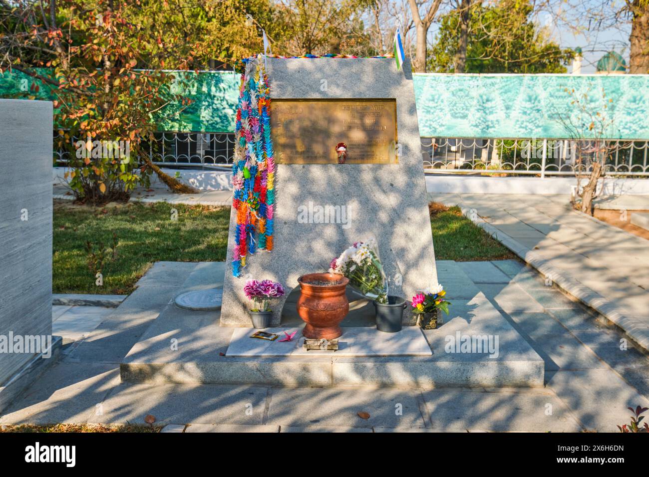 The commemorative marker, asking for peace and friendship. At the ...