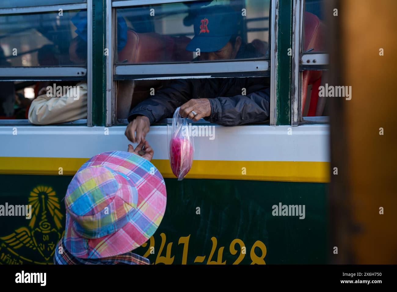 Thailand travel in a local bus Stock Photo - Alamy