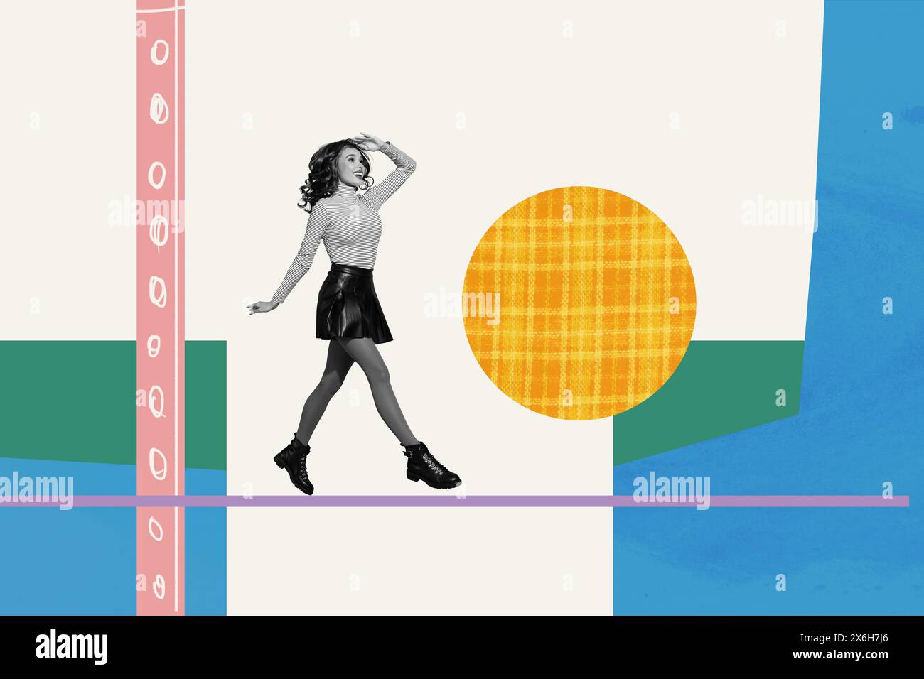 Trend artwork composite sketch photo collage of black white silhouette ...