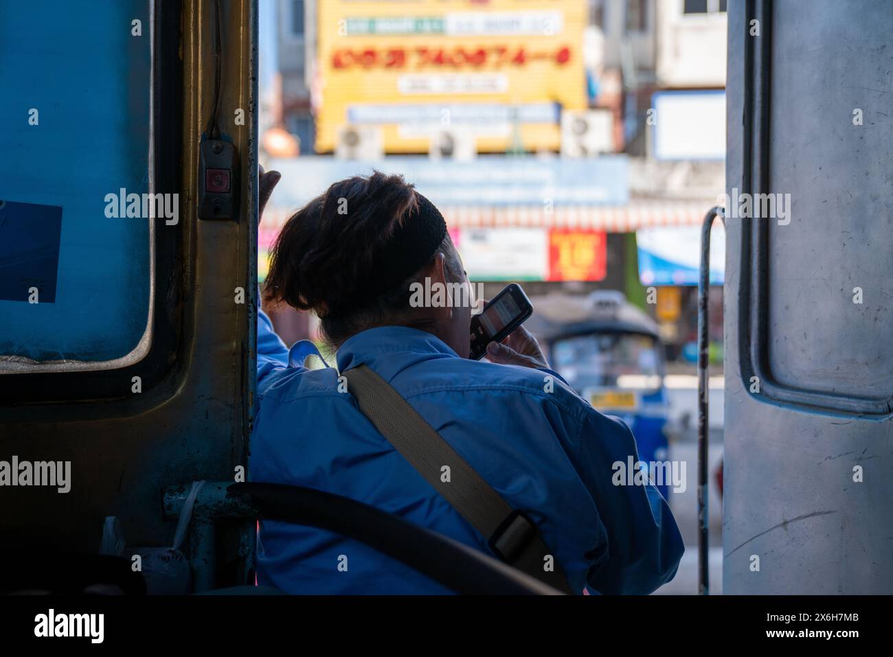 Thailand travel in a local bus Stock Photo - Alamy