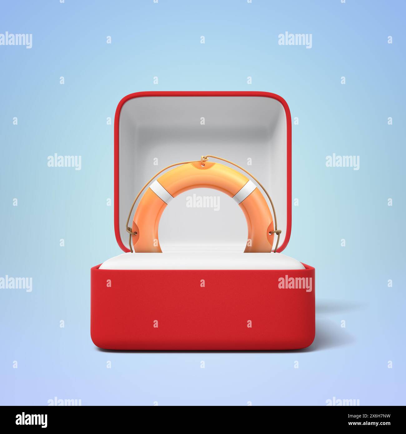 Lifebuoy in a ring case symbolizing security Stock Photo - Alamy
