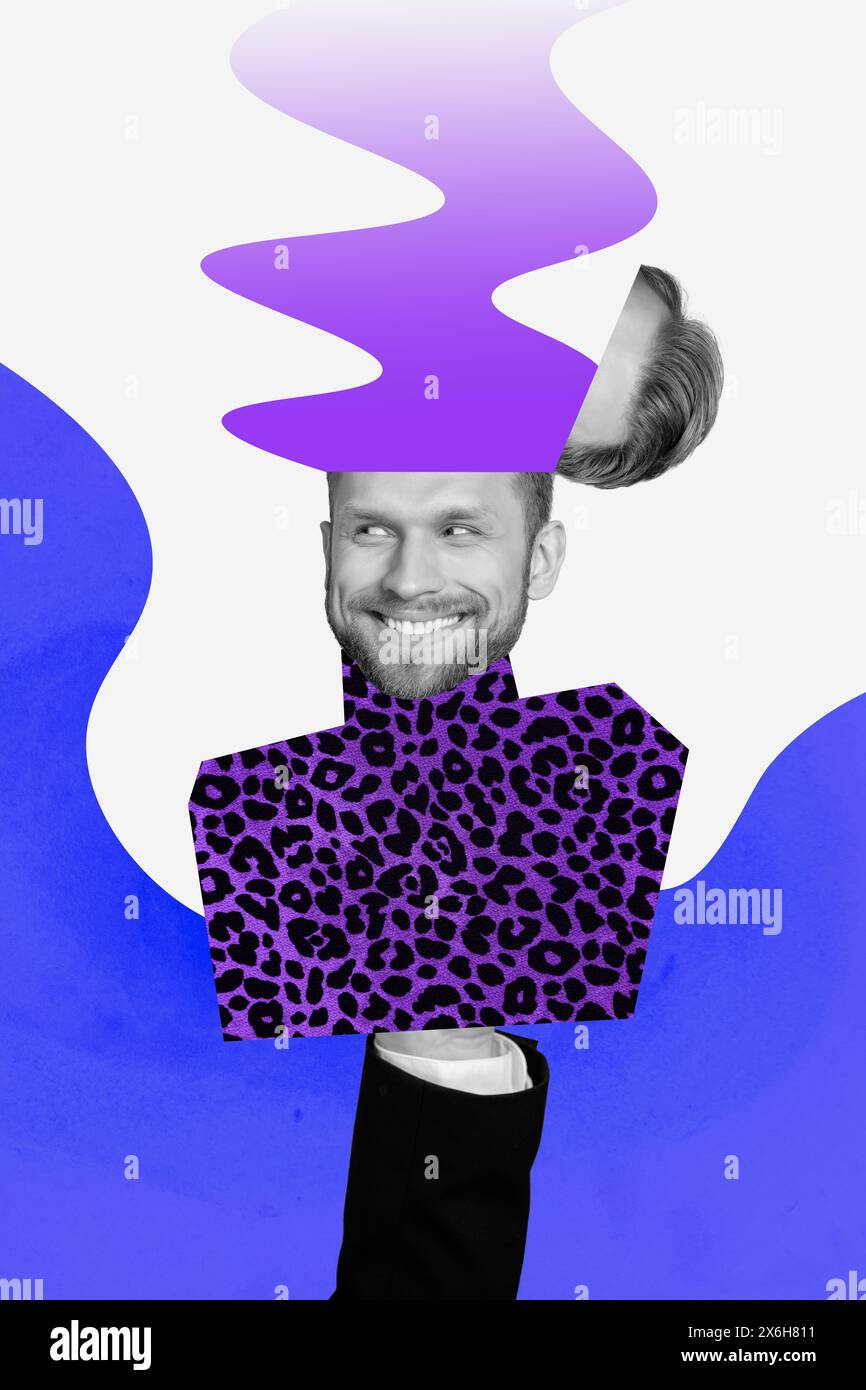 Trend artwork composite sketch photo collage of man bodyless puppet ...