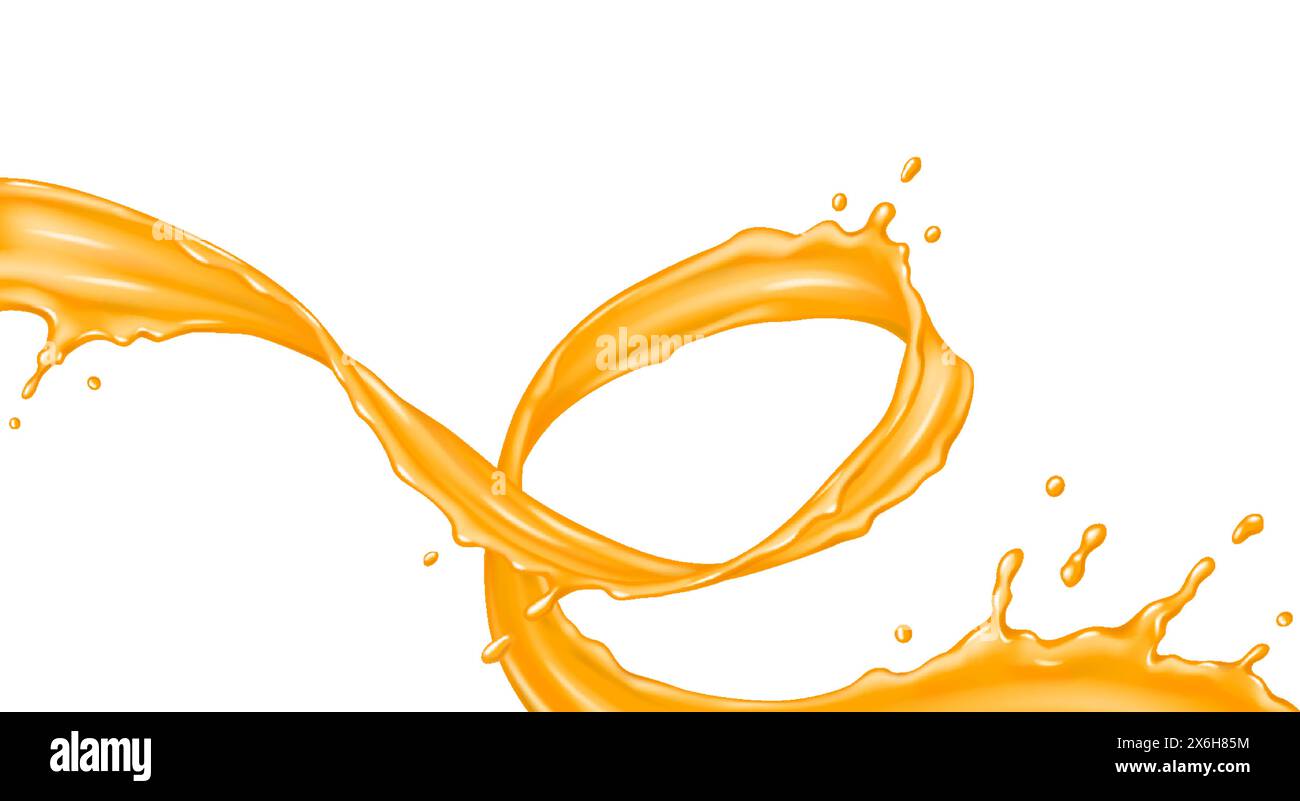 Tropical juice looping flow realistic vector illustration. Healthy ...