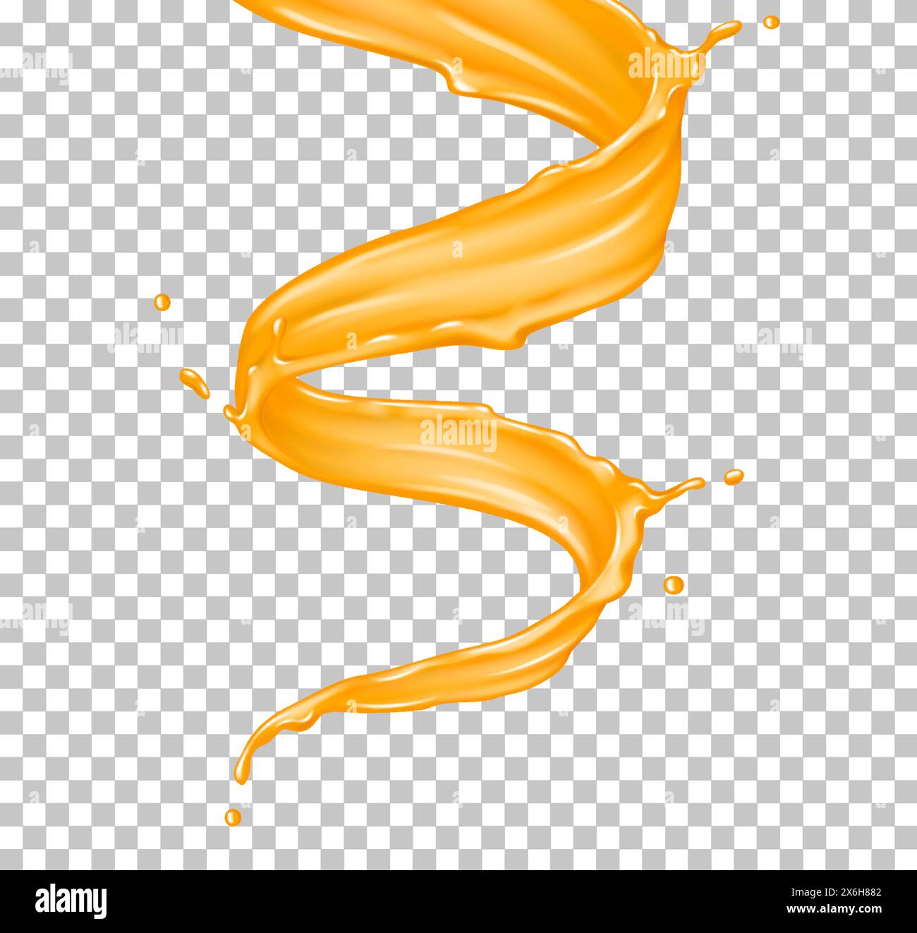 Organic juice twisting flow realistic vector illustration. Refreshing ...