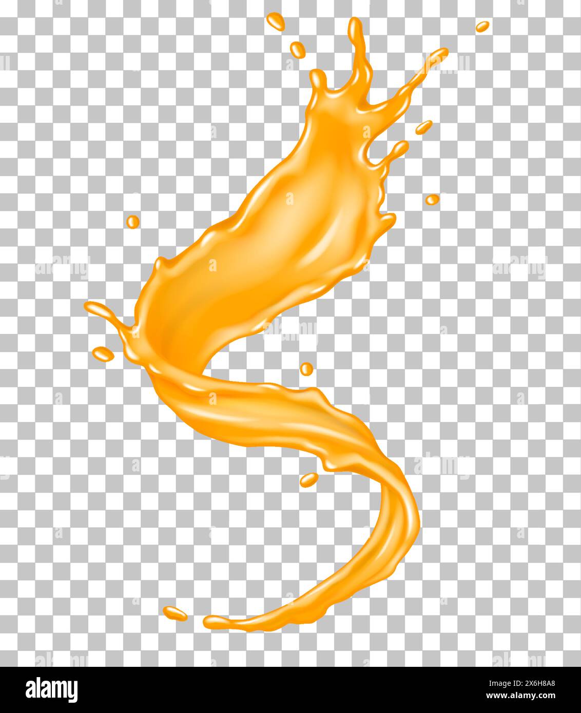 Organic juice twisting flow realistic vector illustration. Refreshing ...