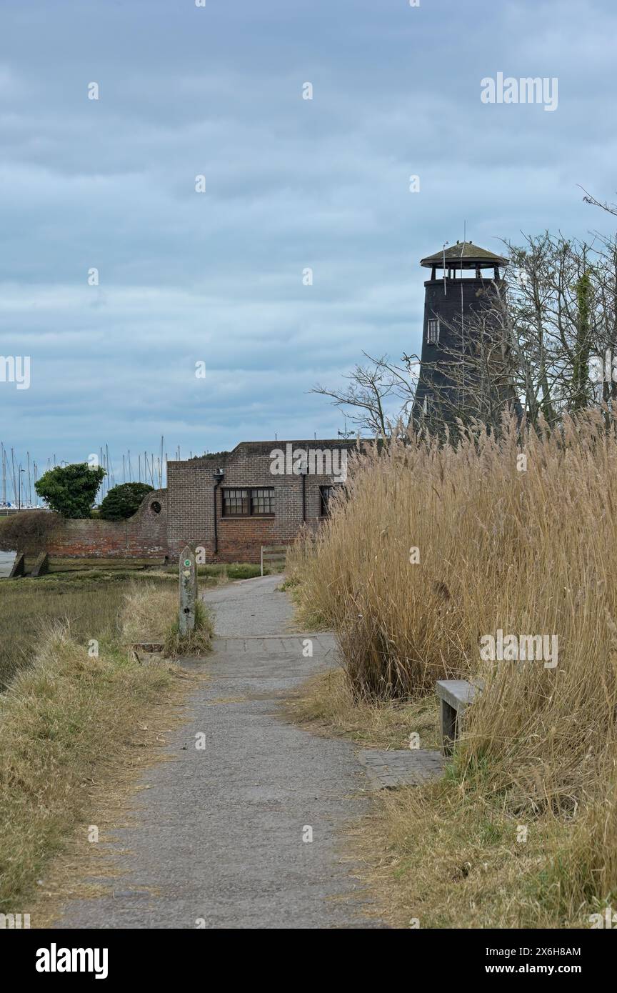 The Royal Oak public house and Langstone Mill on the shoreline at the ...