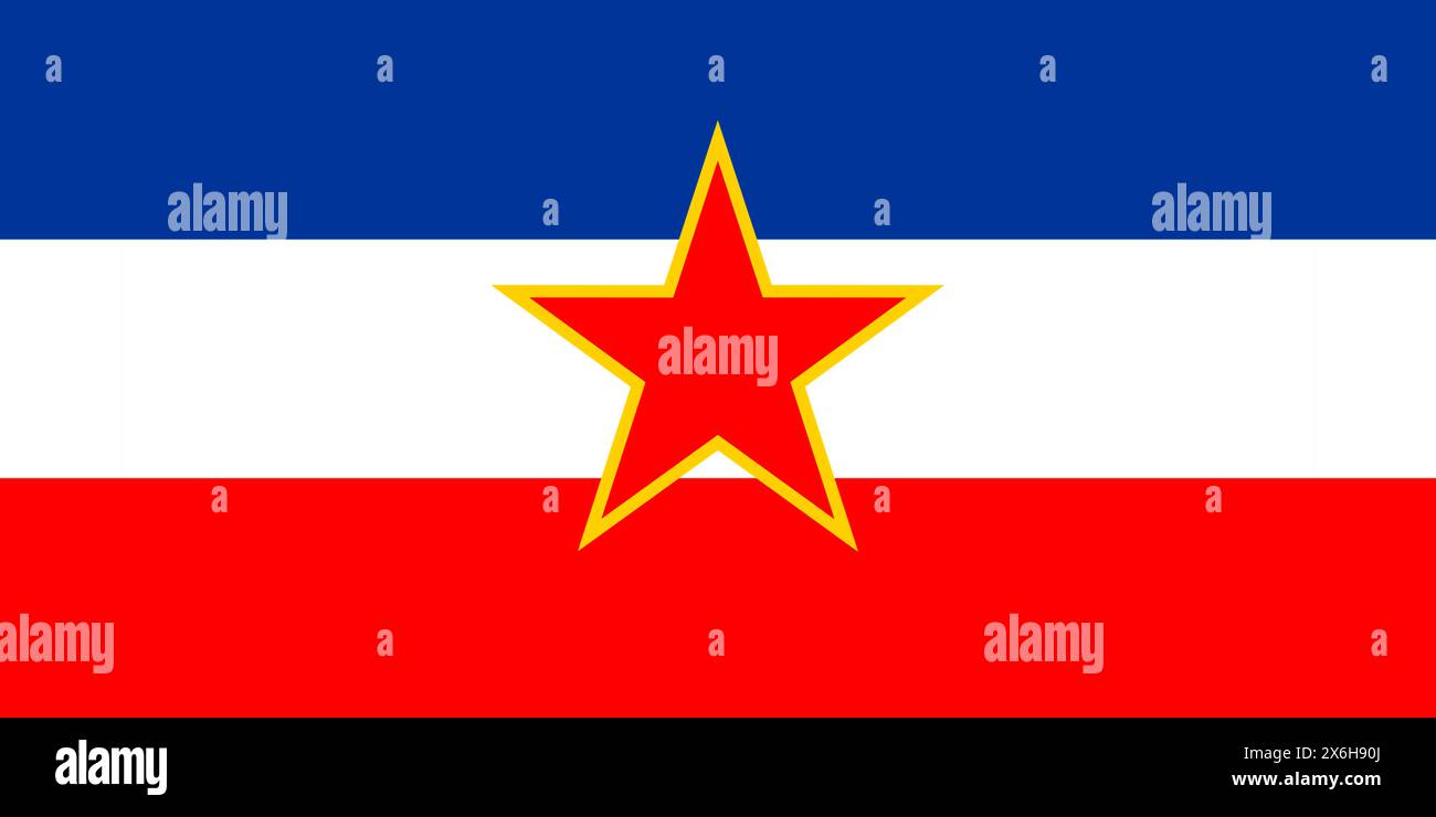 Flag of Yugoslavia with red star on it Stock Photo - Alamy