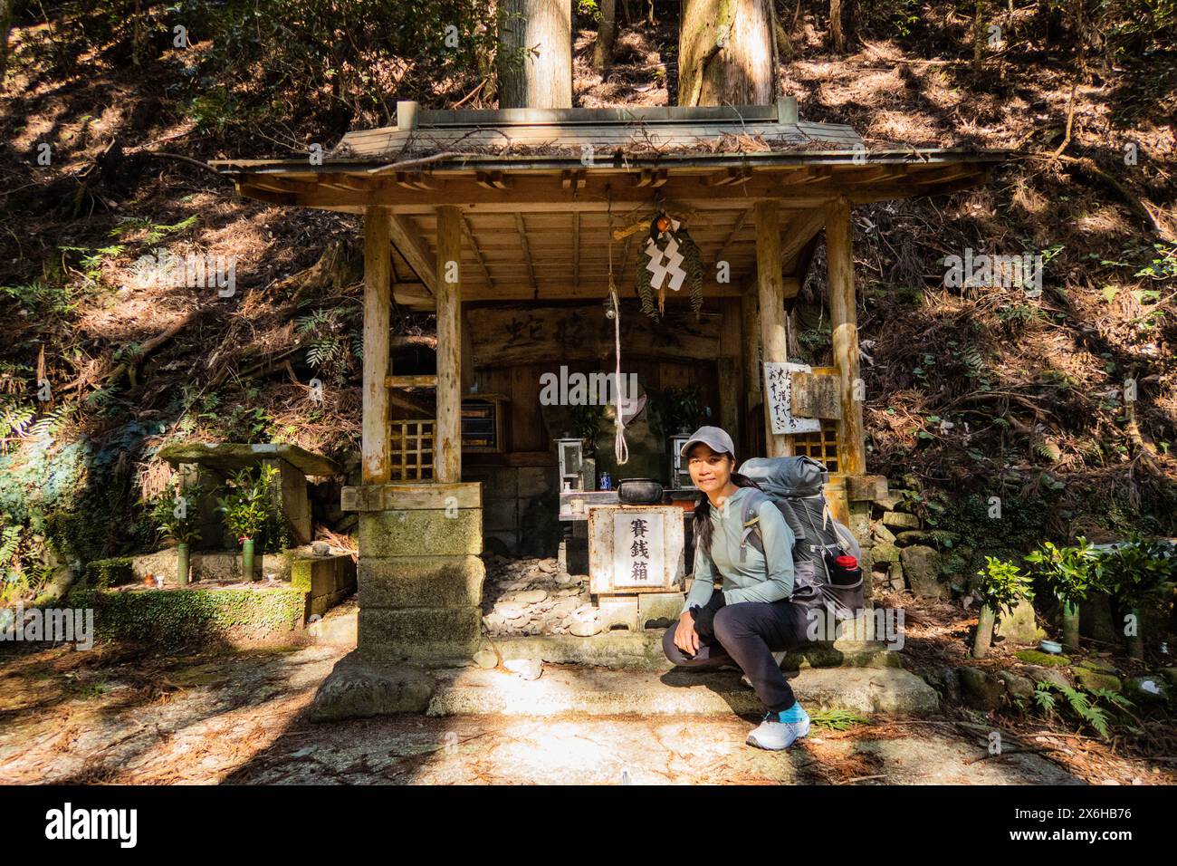 Trekking through the deep forests of the Kumano Kodo pilgrimage route ...