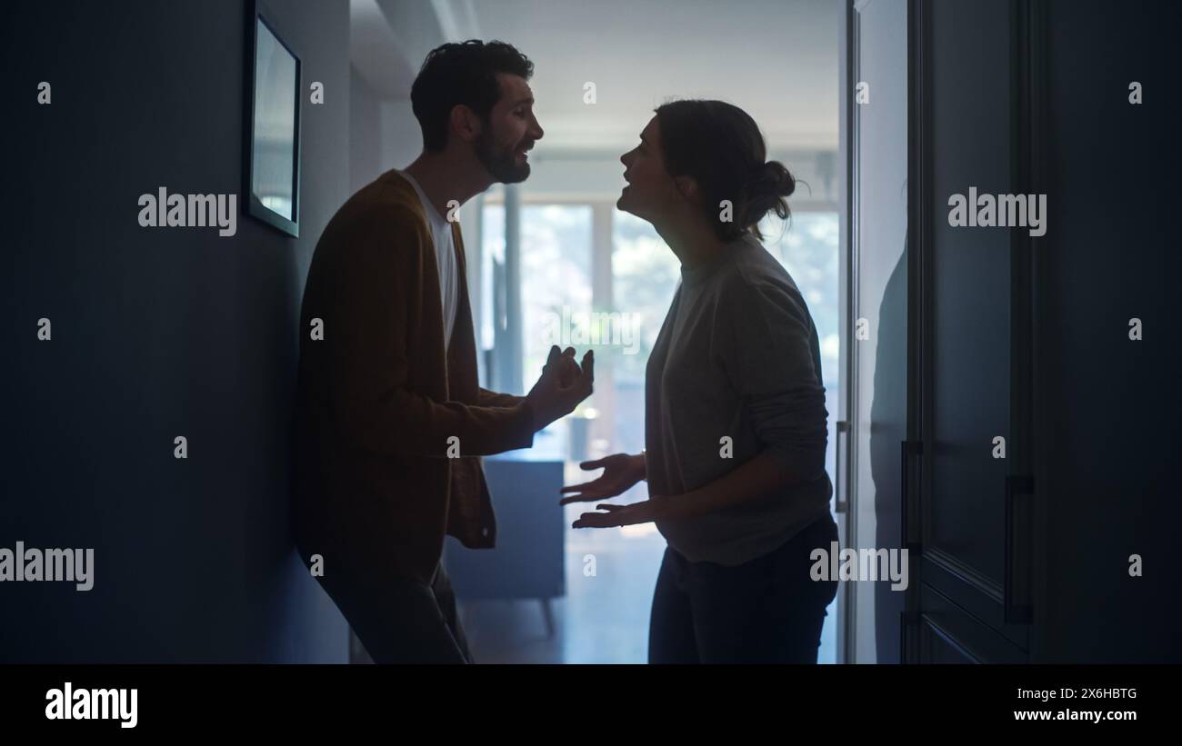 Young Couple Arguing and Fighting. Domestic Violence and Emotional ...