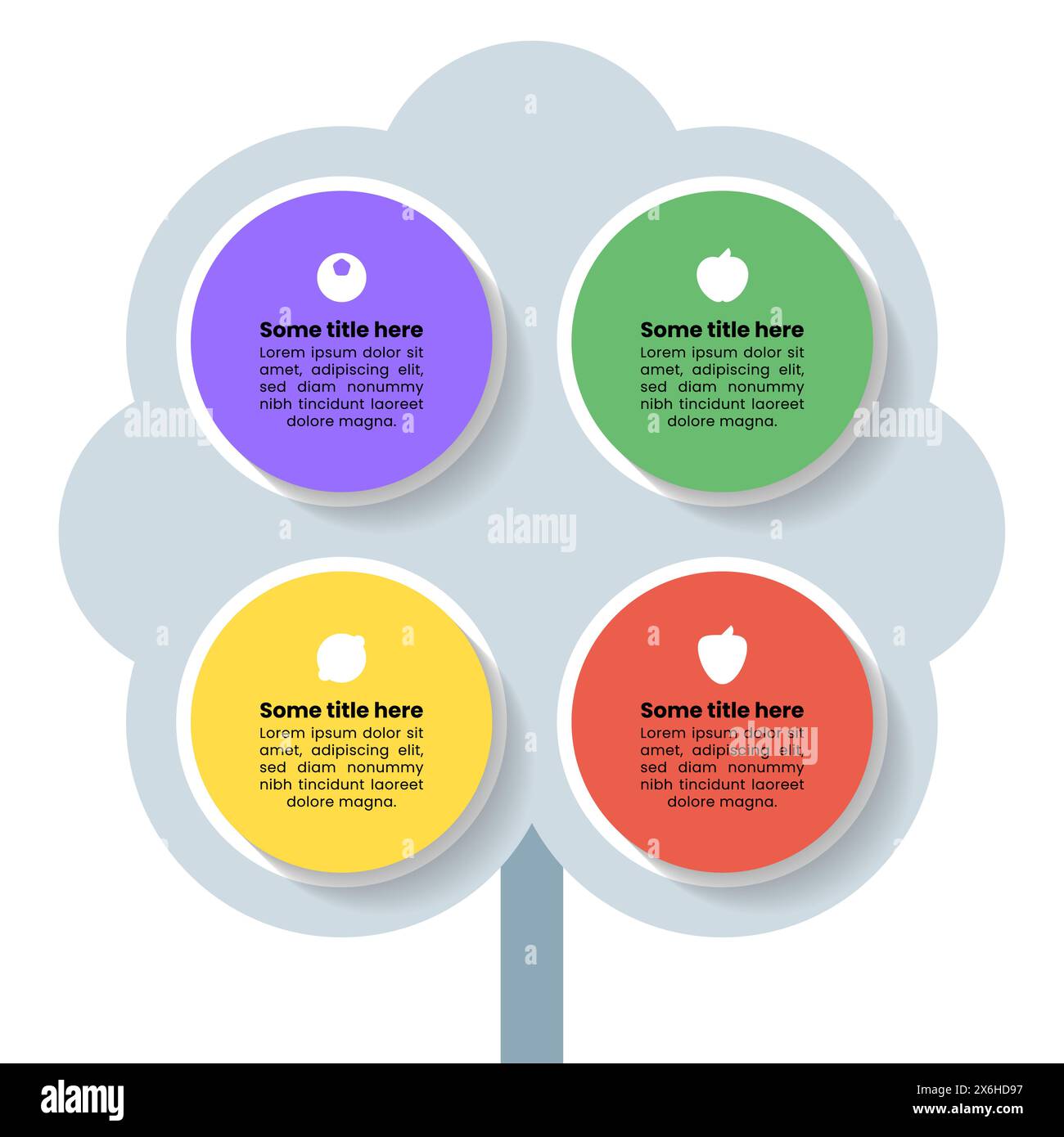 Infographic template with icons and 4 options or steps. Abstract fruit ...