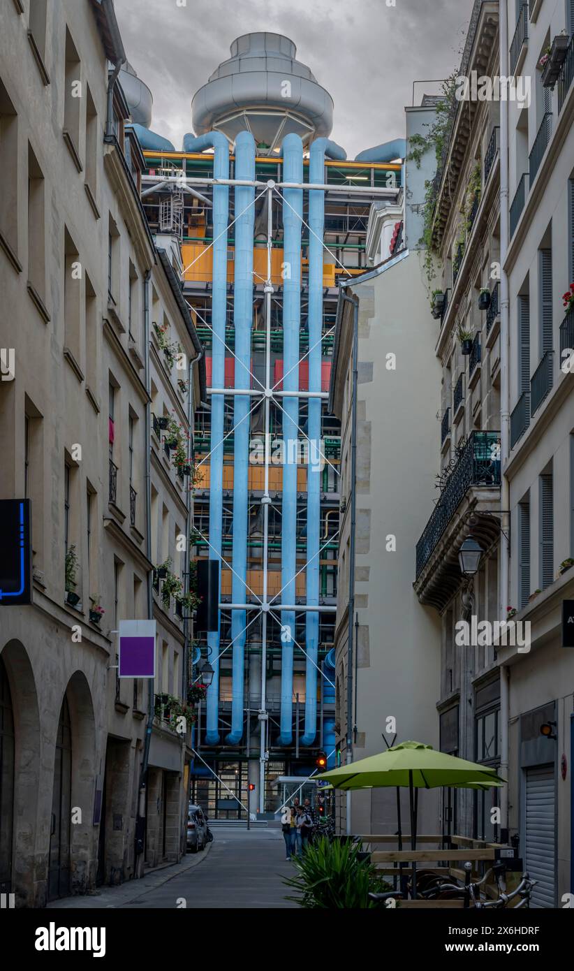Paris, France - 05 09 2024: The Centre Pompidou: View of the facade of ...