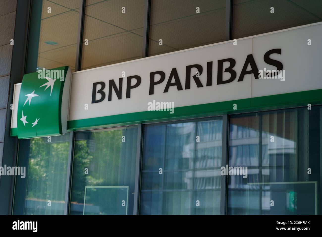 Wroclaw, Poland - August 4, 2023: The facade of a BNP Paribas bank ...