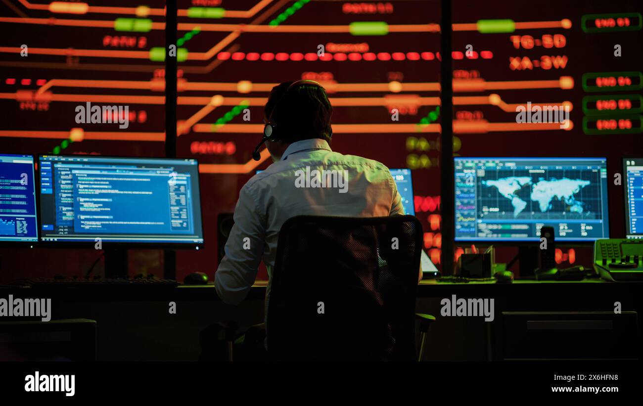 Professional IT Technical Support Specialists and Software Developer Working on Computers in ...