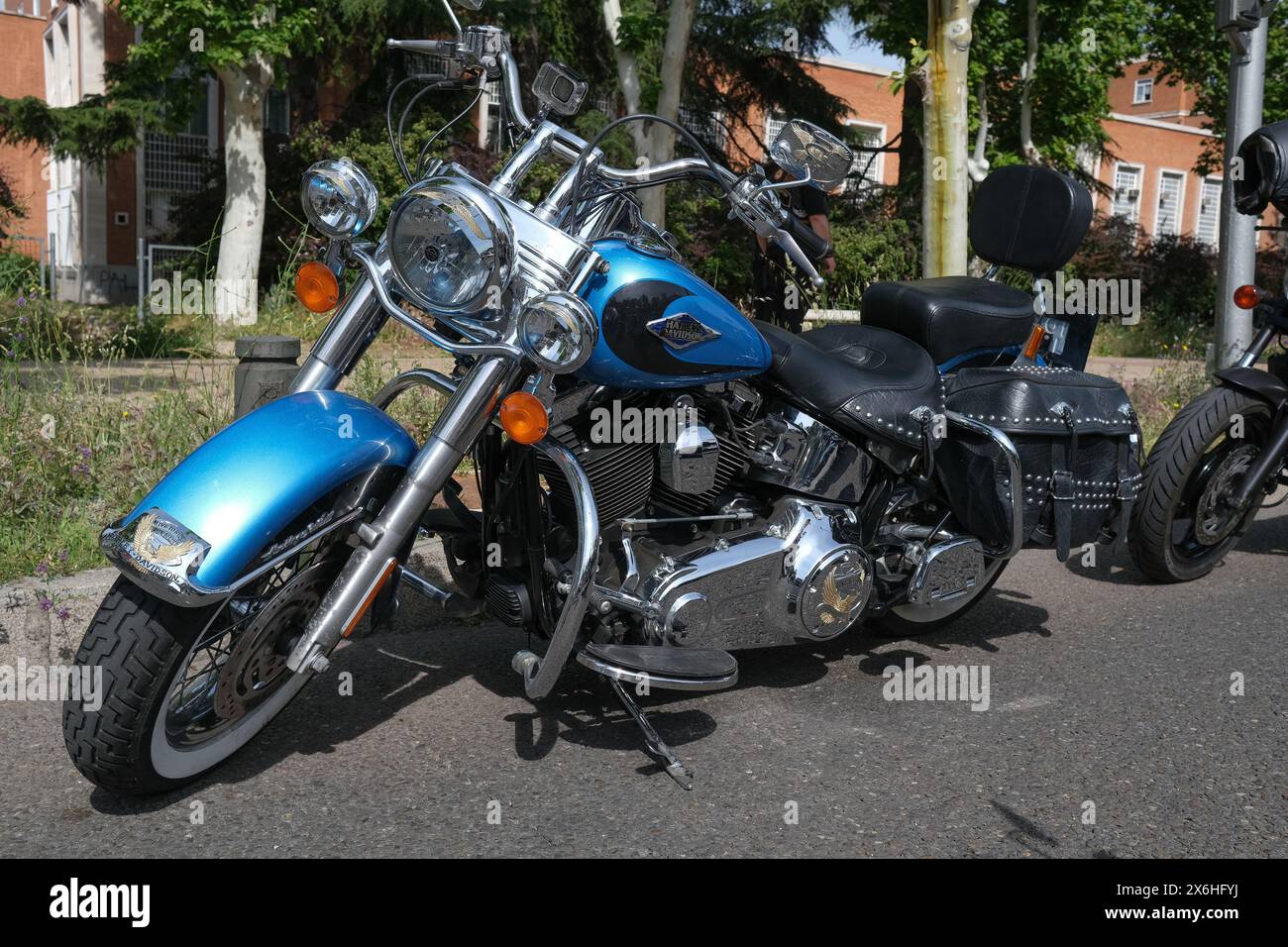 Harley-Davidson motorcycles during a Harley Davidson biker rally before ...