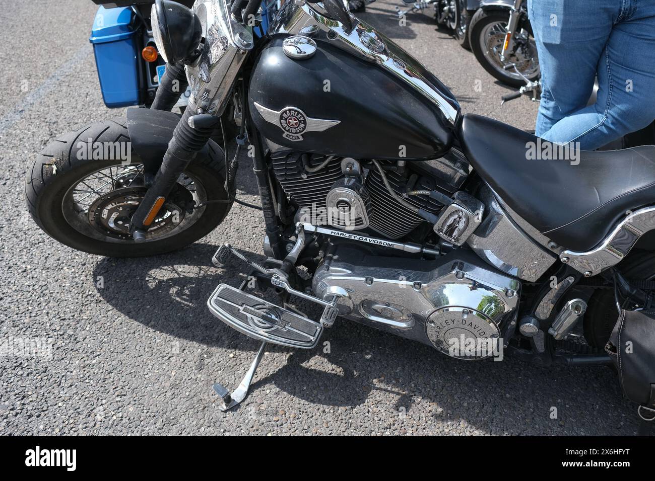 Harley-Davidson motorcycles during a Harley Davidson biker rally before ...