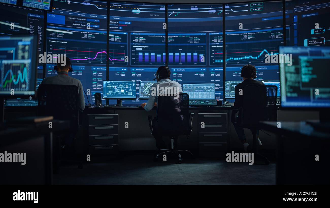 Professional IT Technical Support Specialists and Software Programmer Working on Computers in ...