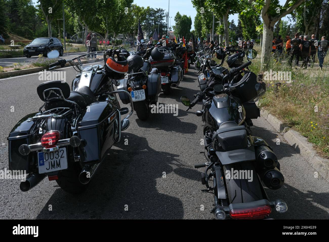 Harley-Davidson motorcycles during a Harley Davidson biker rally before ...