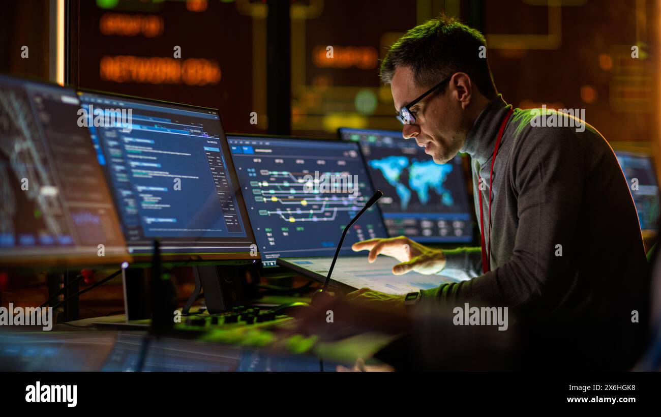 Professional IT Technical Support Specialist Making an Intercom ...