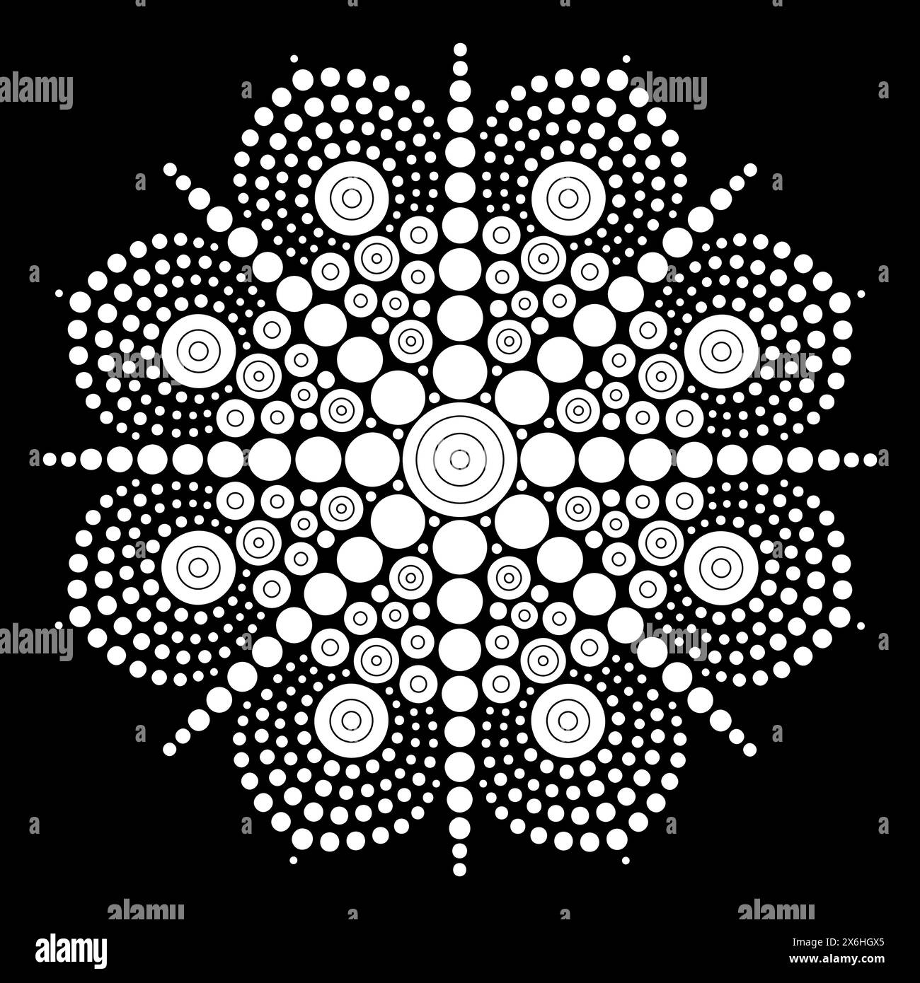 Dot mandala Coloring page for relaxation and meditation. Aboriginal ...