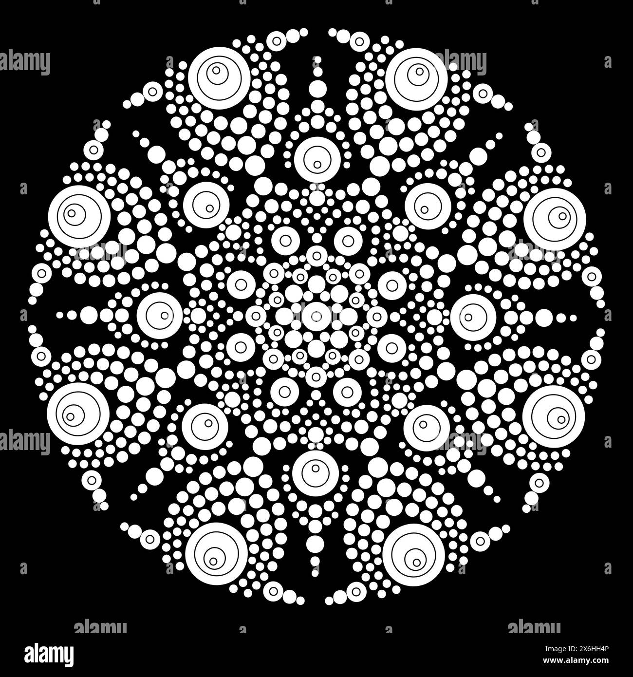 Dot mandala Coloring page for relaxation and meditation. Aboriginal ...