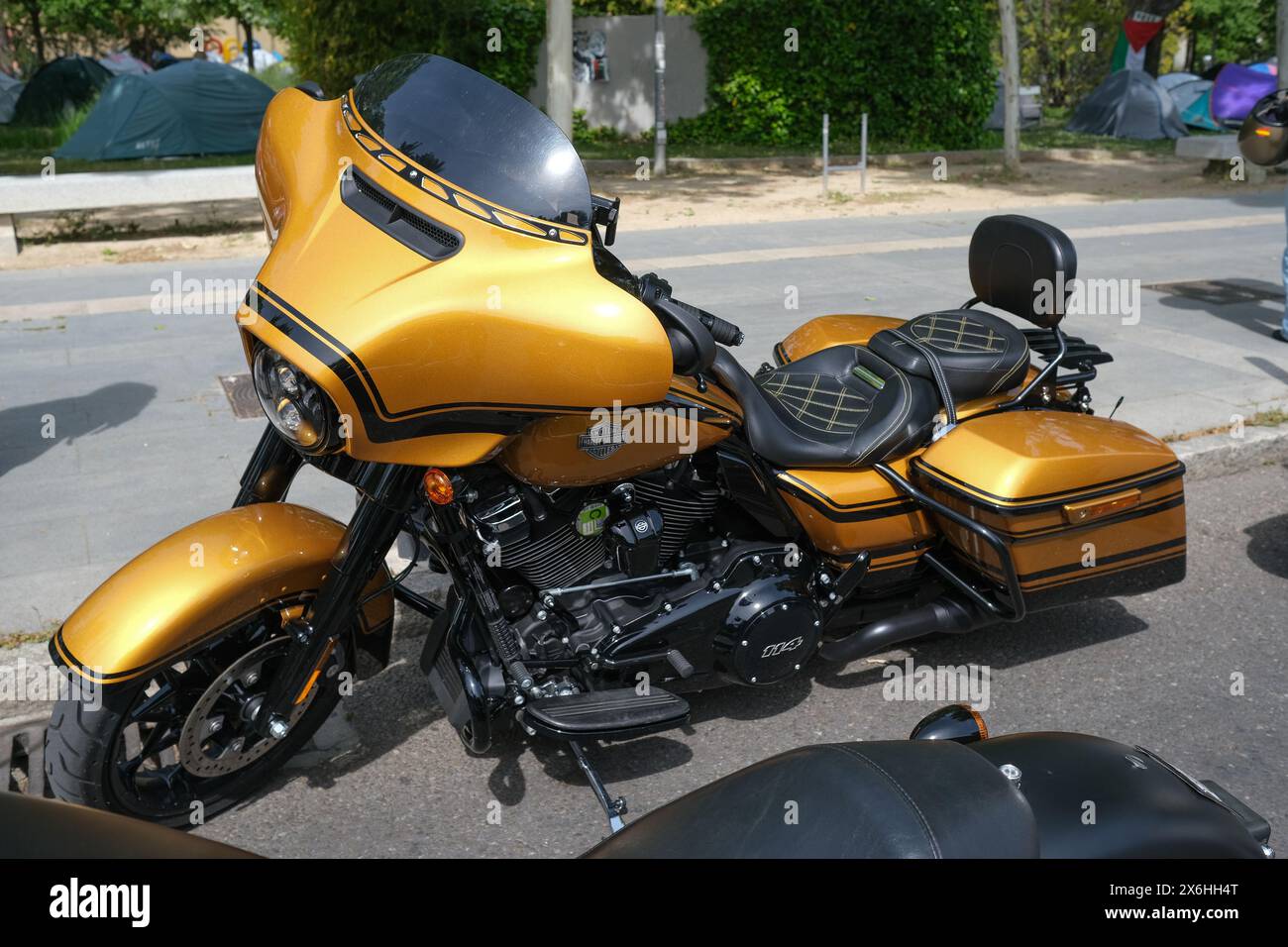 Harley-Davidson motorcycles during a Harley Davidson biker rally before ...