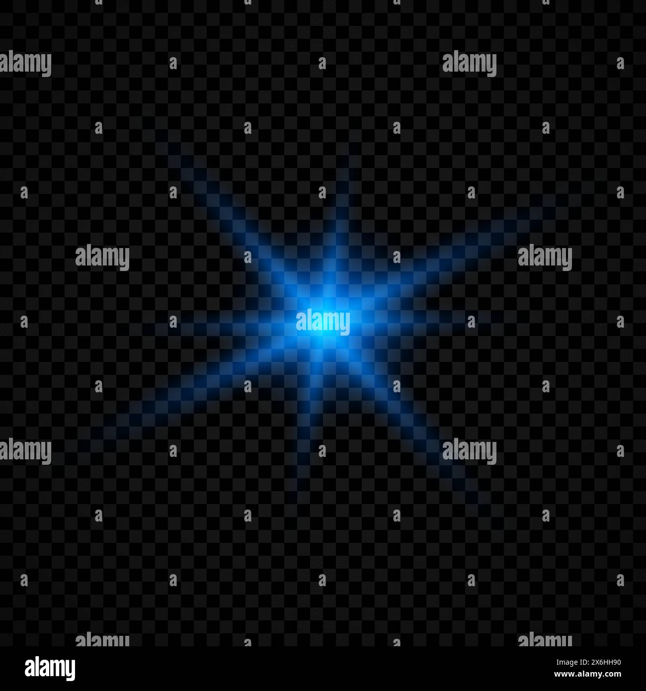 Light effect of lens flares. Blue glowing lights starburst effects with ...