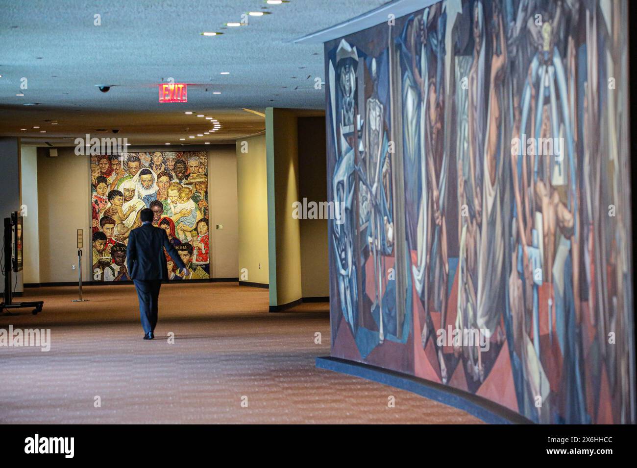 New York, New York, USA. 14th May, 2024. A staff of the United Nations ...